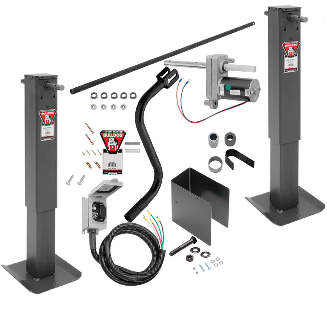Bulldog 24K Electric Landing Gear Set Dual Single Speed Trailer Jacks ...