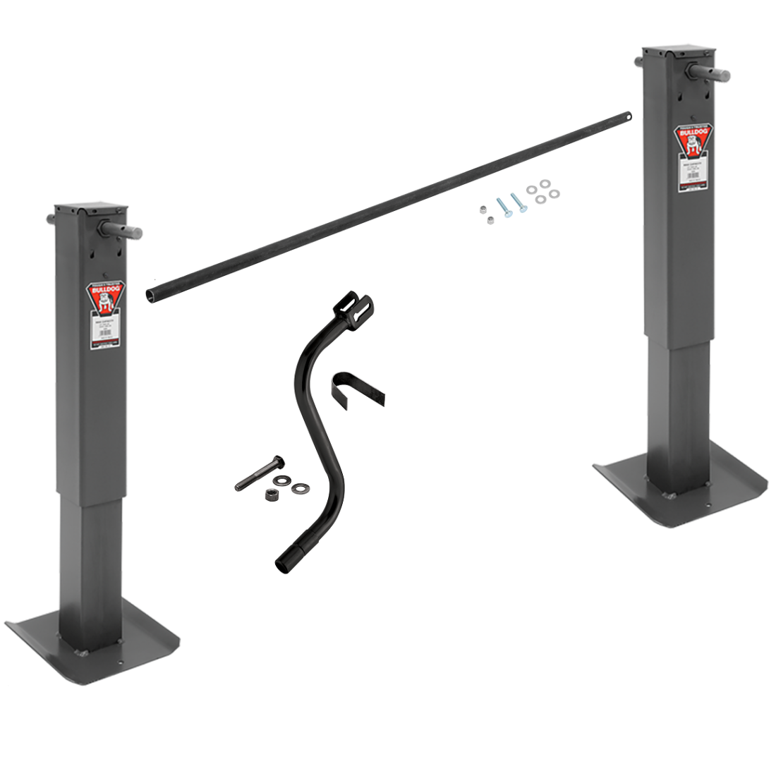 Bulldog 24K Landing Gear Set Dual Single Speed Trailer Jacks Fixed Legs ...