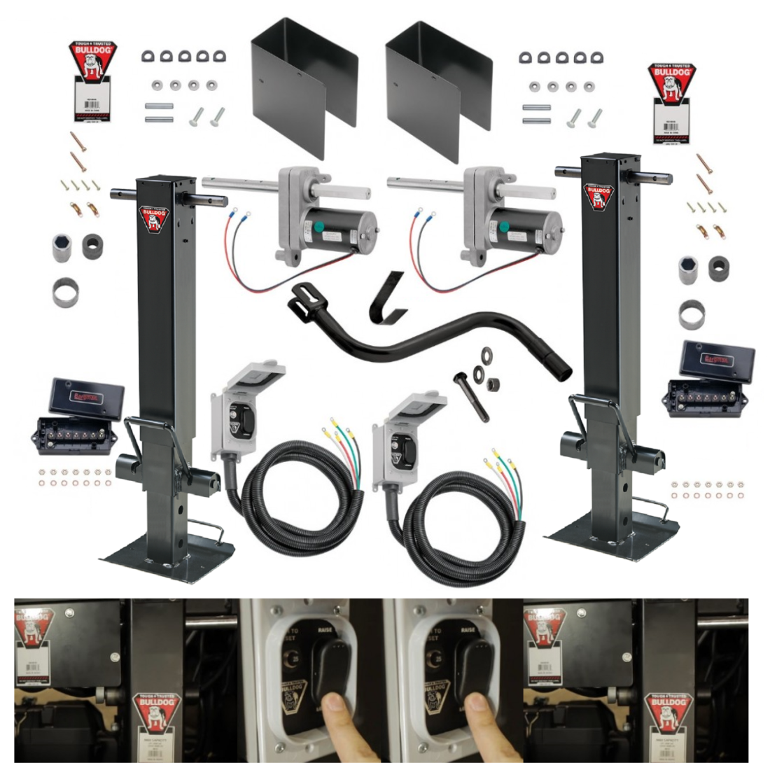Bulldog 50K Electric Leveling Dual Motor Landing Gear Set Dual Single ...