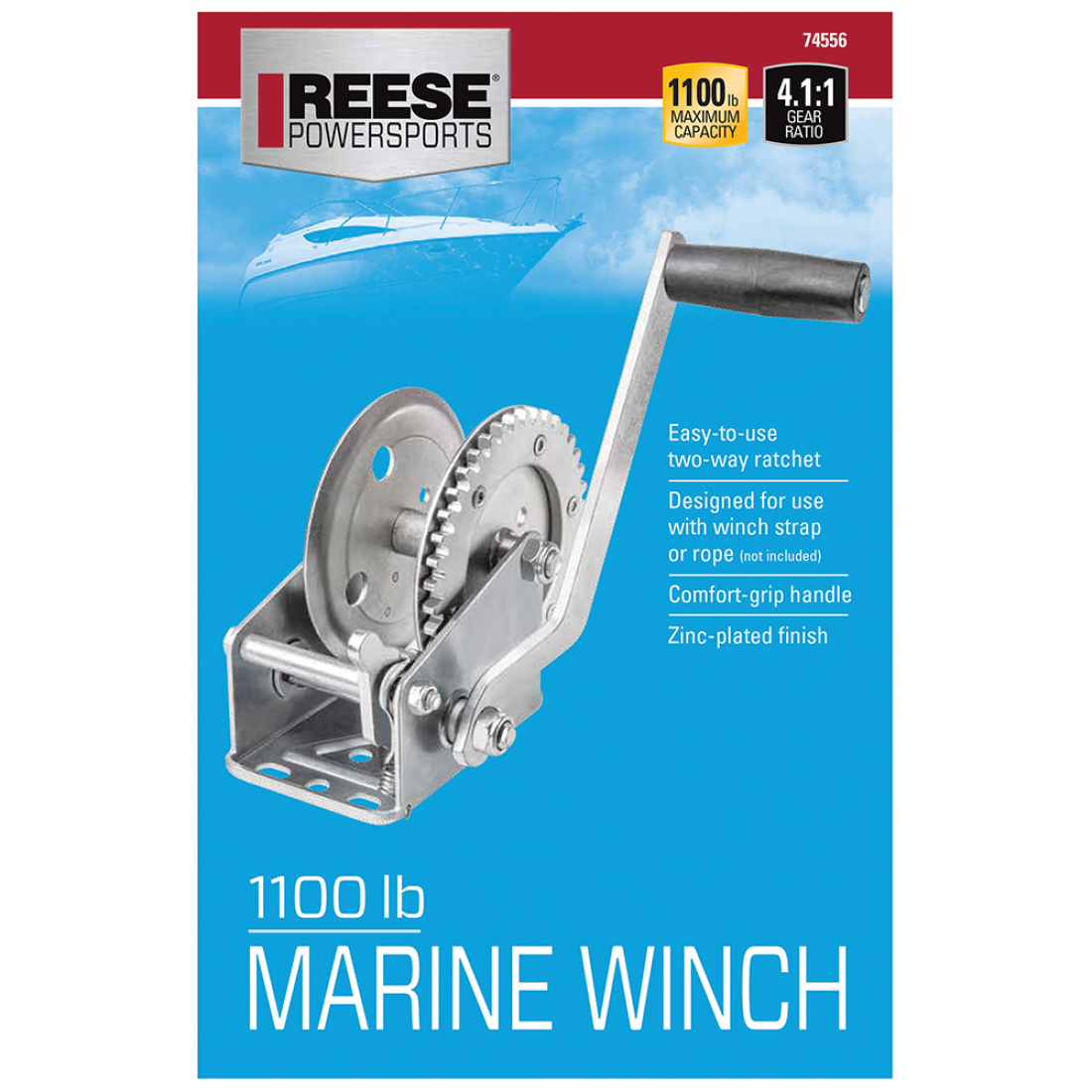 Fulton Marine Trailer Winch 1100 lbs Capacity Clear Zinc - 1 Year ...