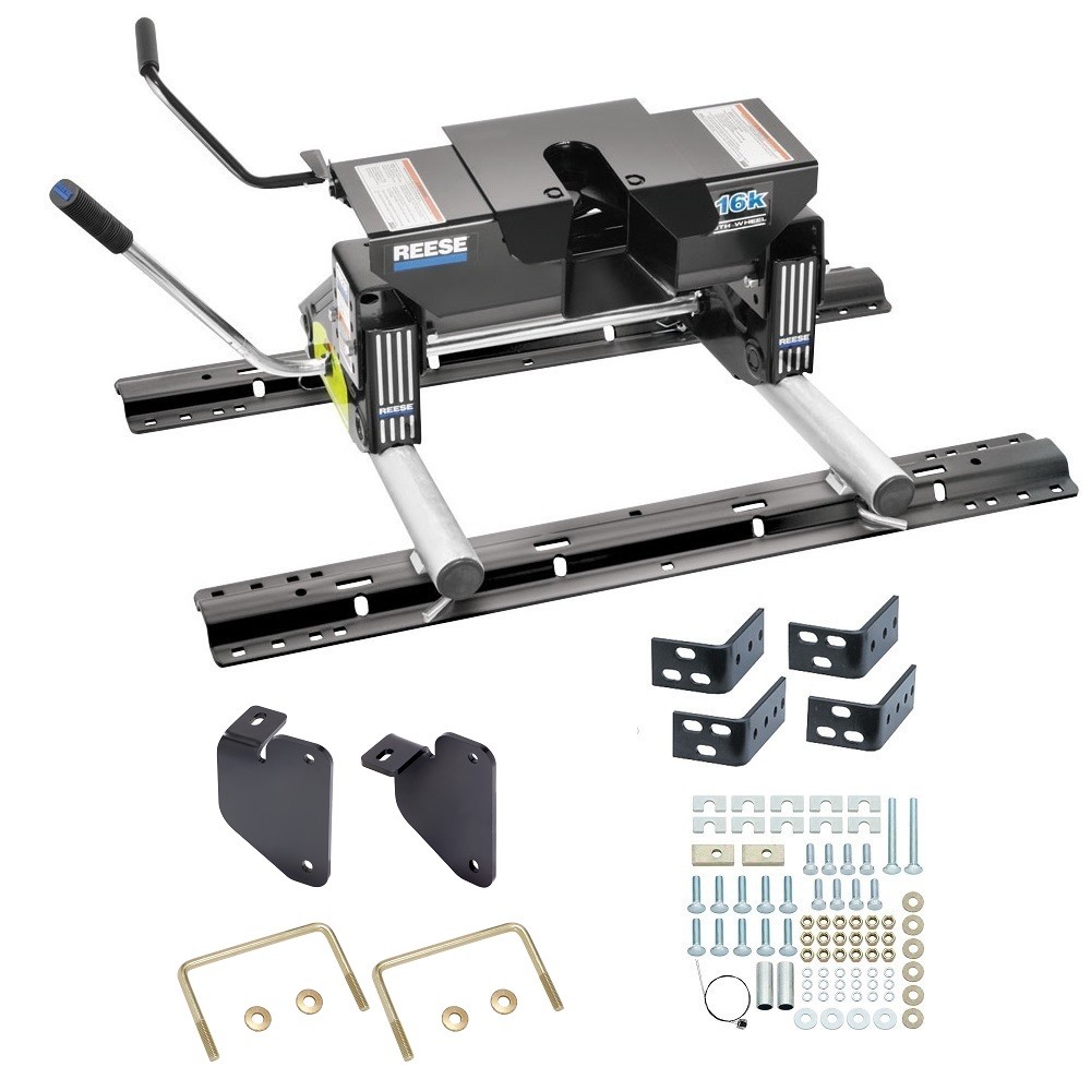 Reese Dual Jaw 16K Fifth Wheel Trailer Hitch w/ Round Tube Slider and ...