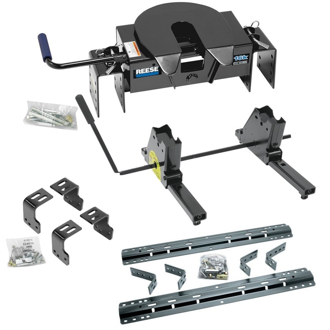 Reese 15K Fifth Wheel Trailer Hitch w/ Slider and Rails For 2004-2014 Ford F-150 Base Rail Kit ...