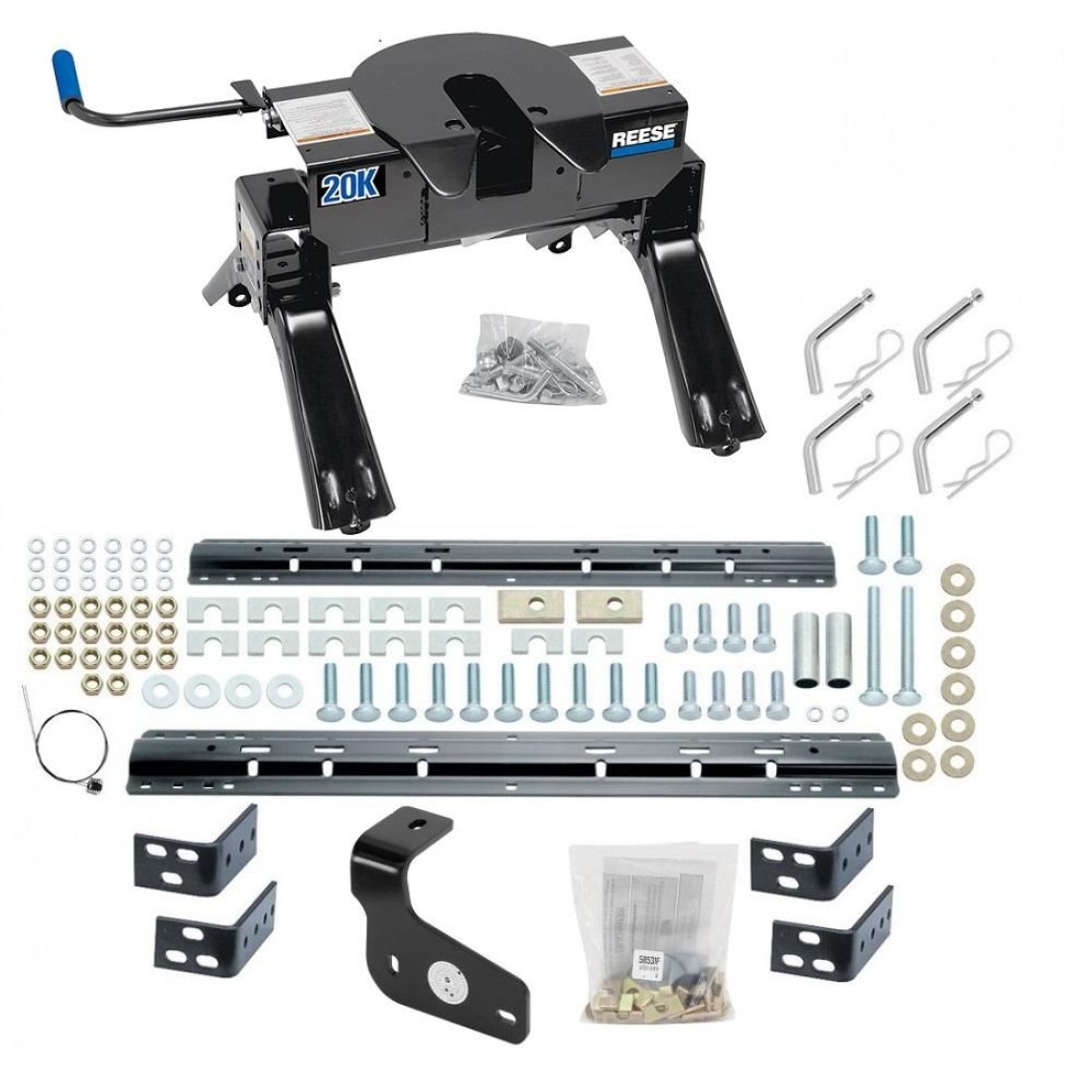 Reese 20K Fifth Wheel Trailer Hitch W/ Rails For 2015-2020 Ford F-150 ...