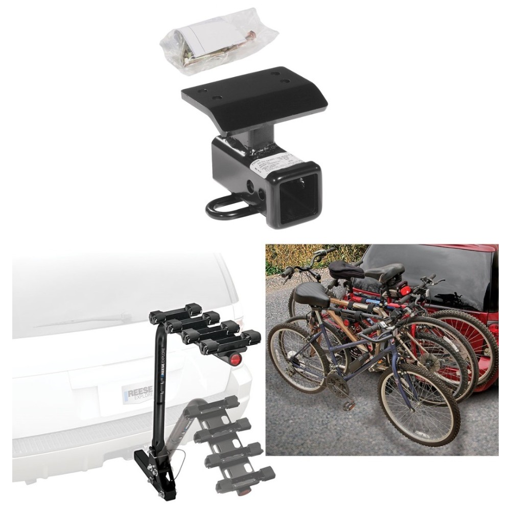 Trailer Hitch w/ 4 Bike Rack For 09-17 Volkswagen VW Tiguan ...